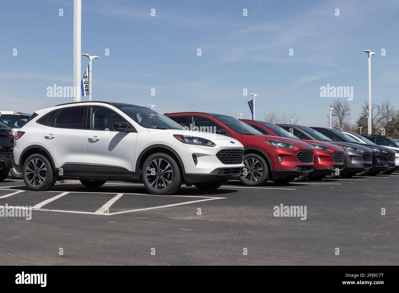 Plainfield - Circa April 2023: Ford Escape display at a dealership ...