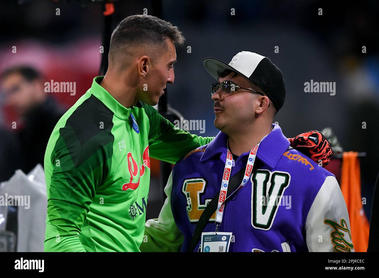 Naples, Italy. 02nd Apr, 2023. Italian rapper Emanuele Palumbo better ...
