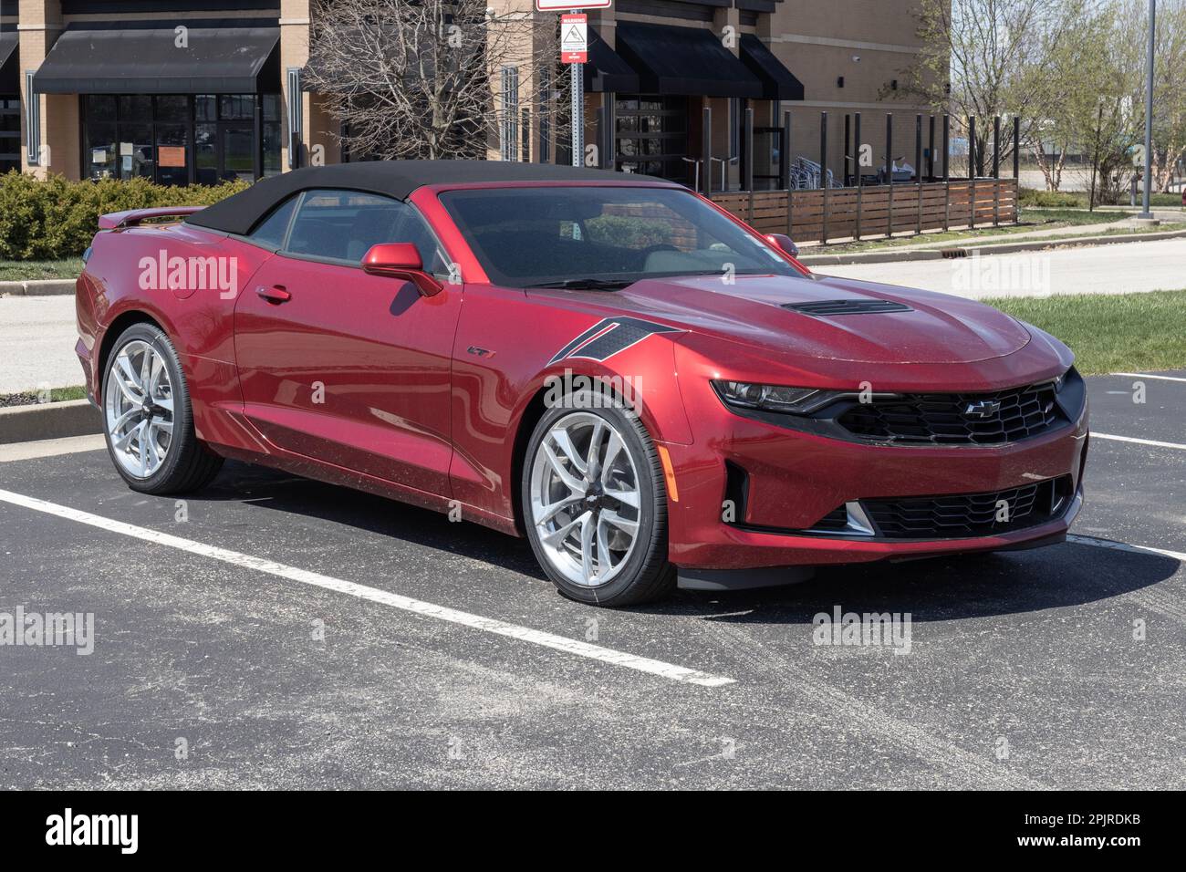 Plainfield - Circa April 2023: Chevrolet Camaro display at a dealership ...