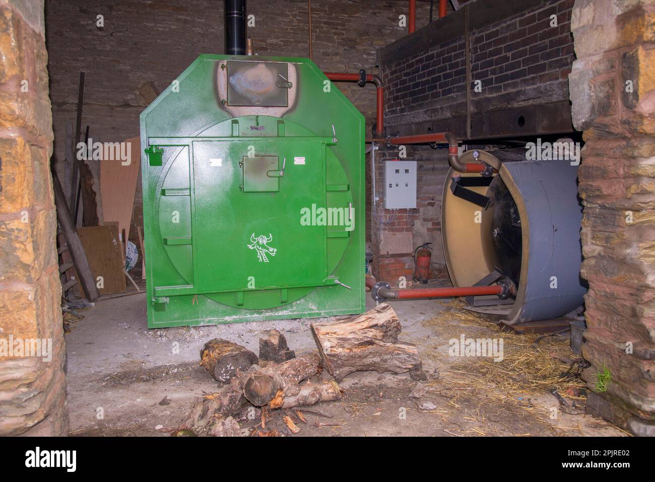 Pig farming, biomass boiler providing heat for pig unit, Yorkshire ...