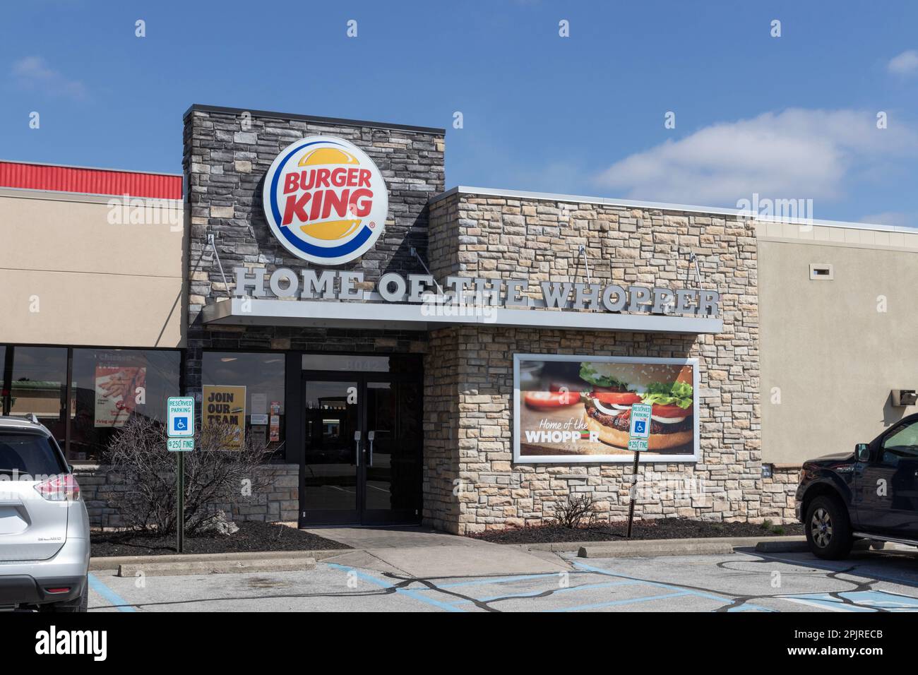 Avon - Circa April 2023: Burger King fast food restaurant. Burger King ...