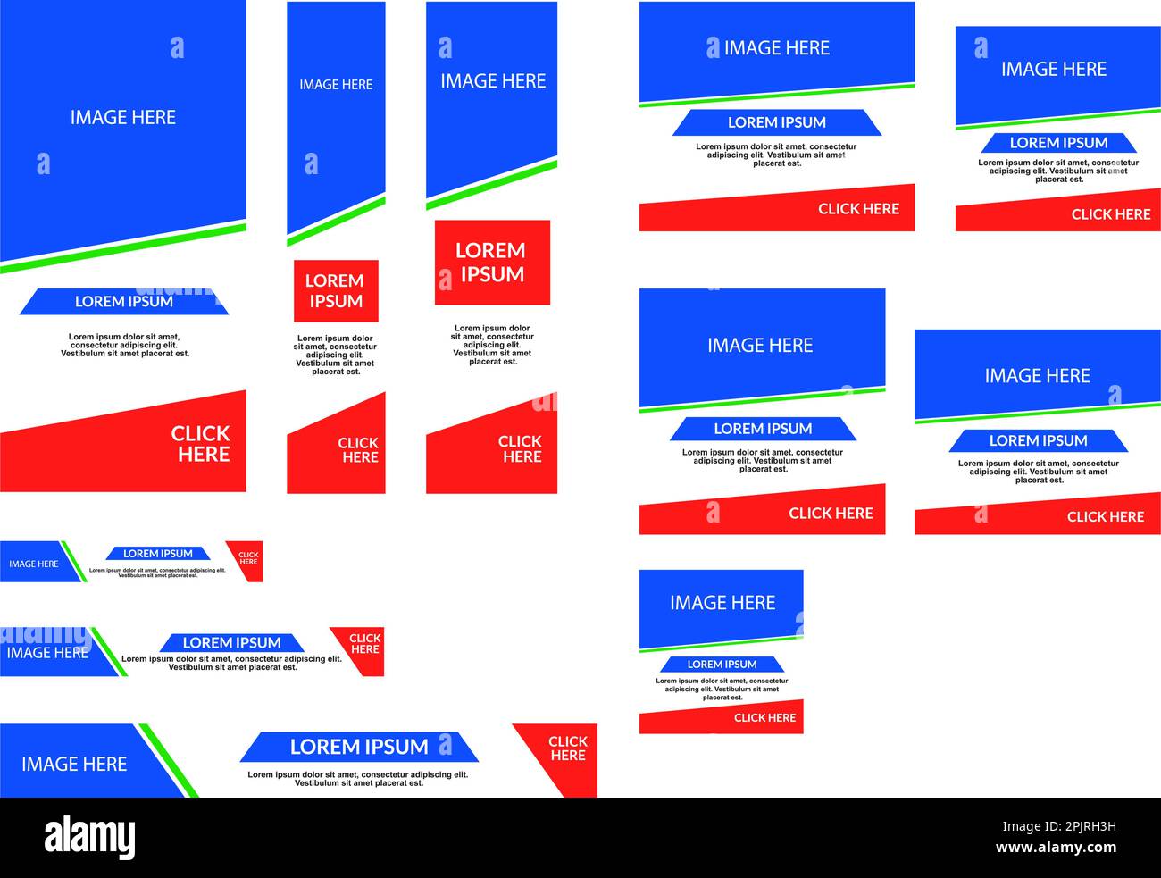 Set of web banners of standard size with a place for photos Stock ...