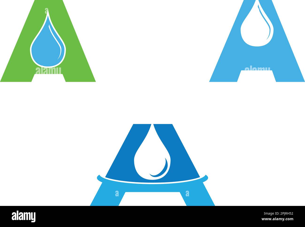 Set of Water Drop Letter A Initial Logo Template Stock Vector Image ...
