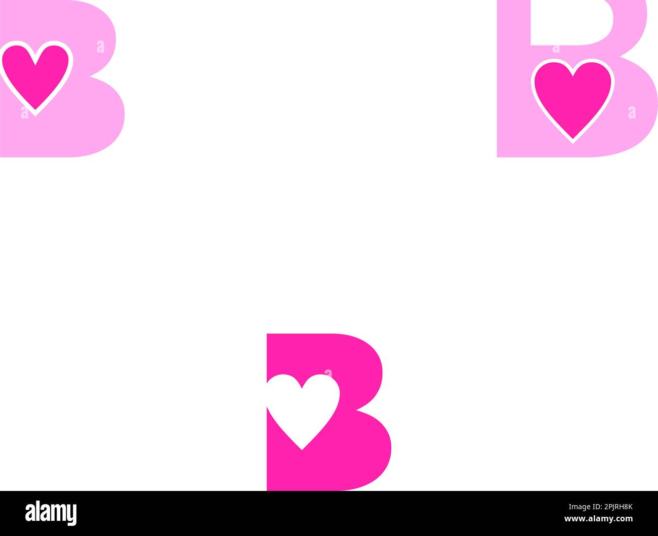 Set of Initial Letter B Love Design Logo Vector Graphic Branding Letter ...