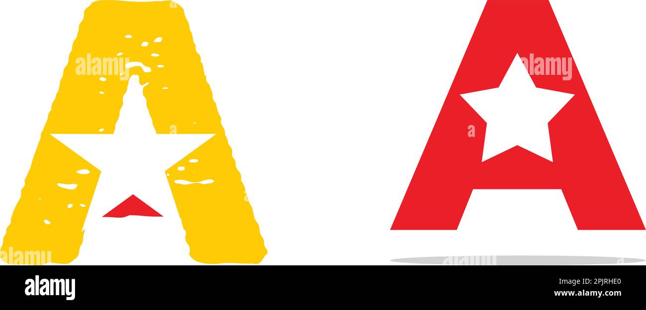 Set of Initial Letter A Star Logo Design Stock Vector Image & Art - Alamy