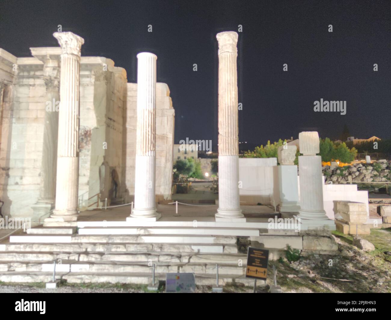 Athens night with Monastiraki square and old Plaka Acropolis hill on foot walking exploring ...