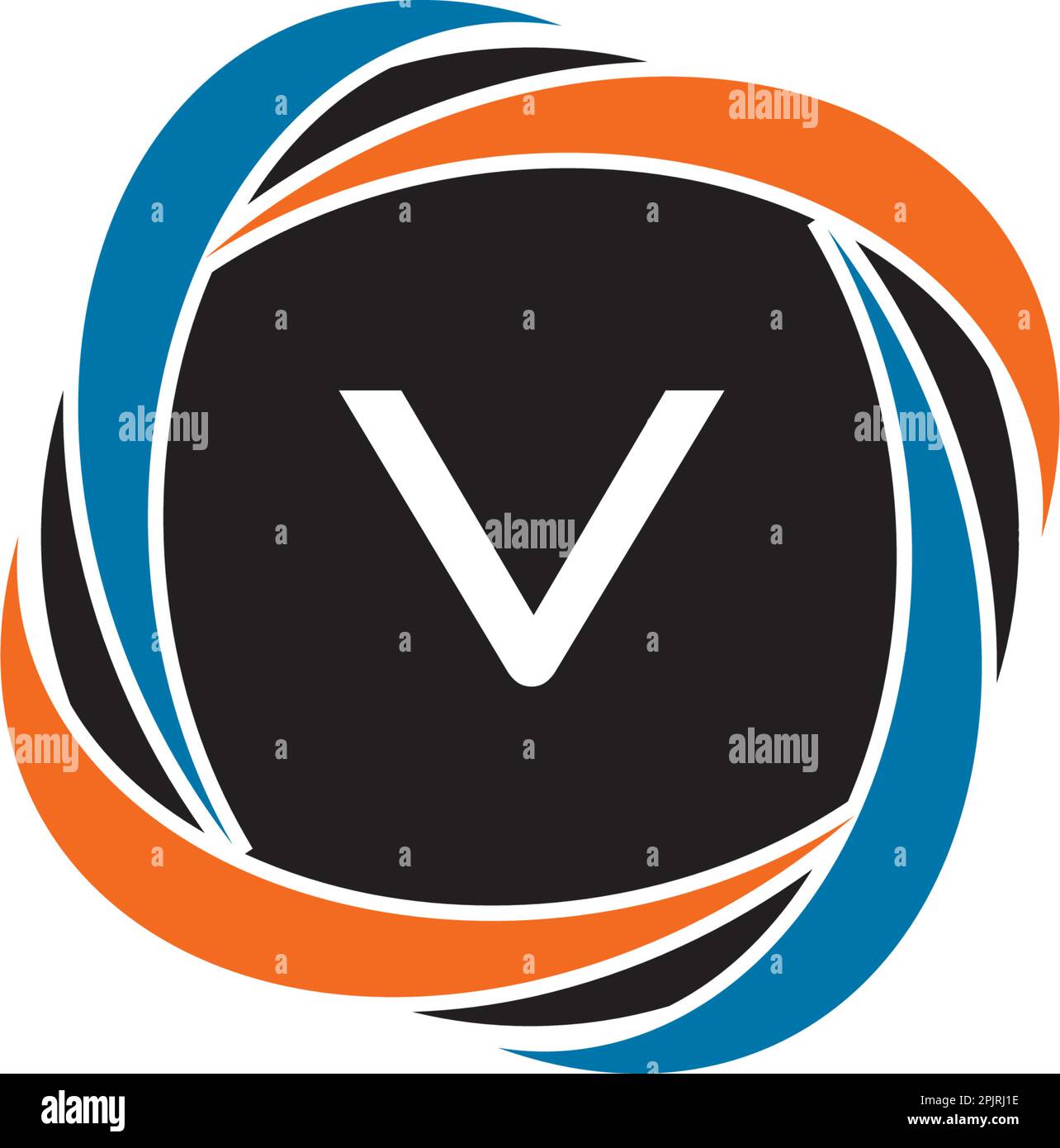 Initial Letter V Circle Negative Space Logo Design Template Stock ...