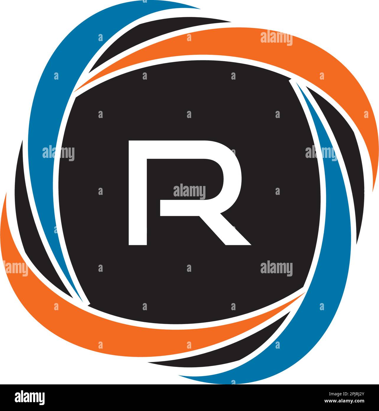 Initial Letter R Circle Negative Space Logo Design Template Stock ...