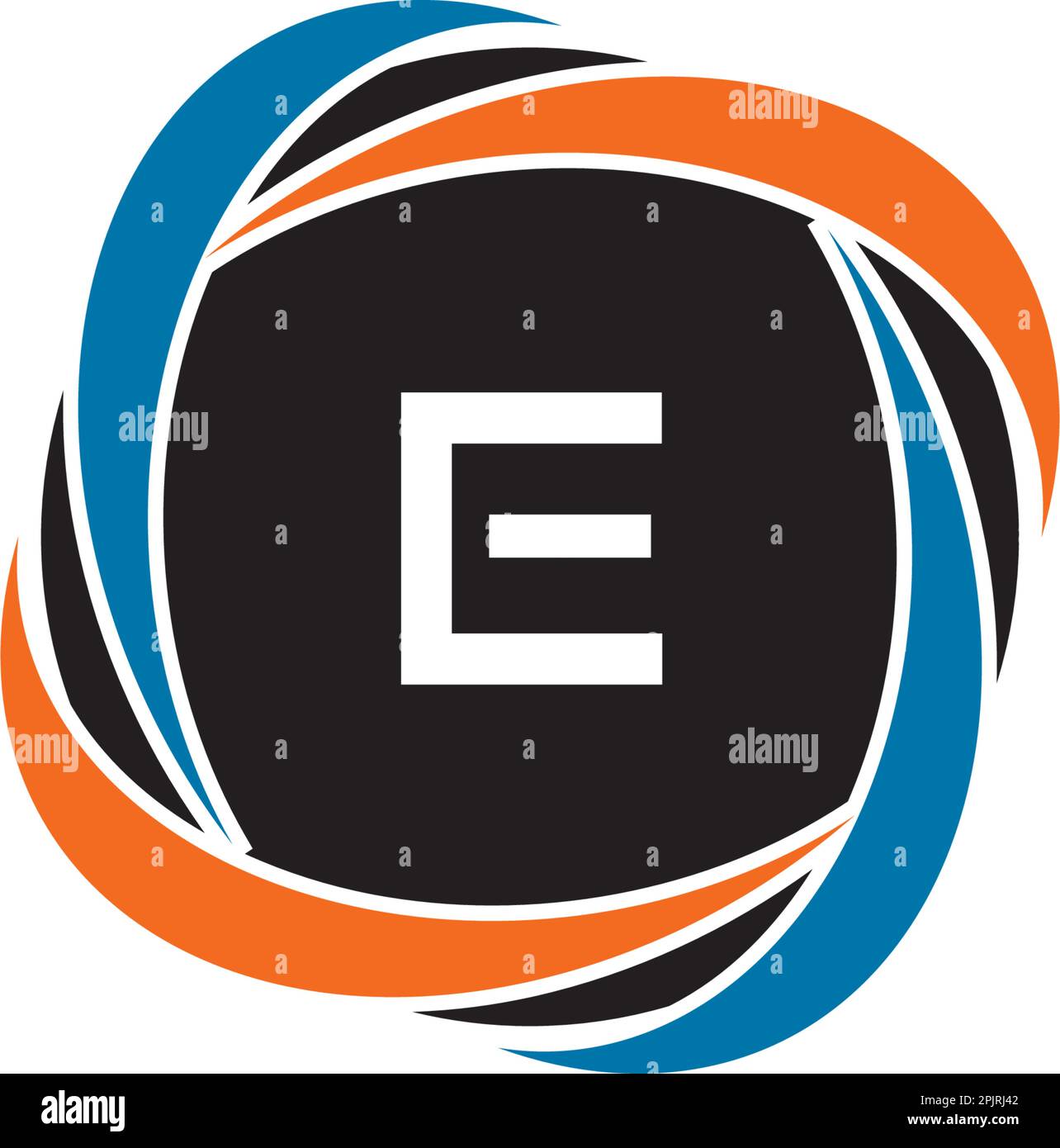 Initial Letter E Circle Negative Space Logo Design Template Stock ...