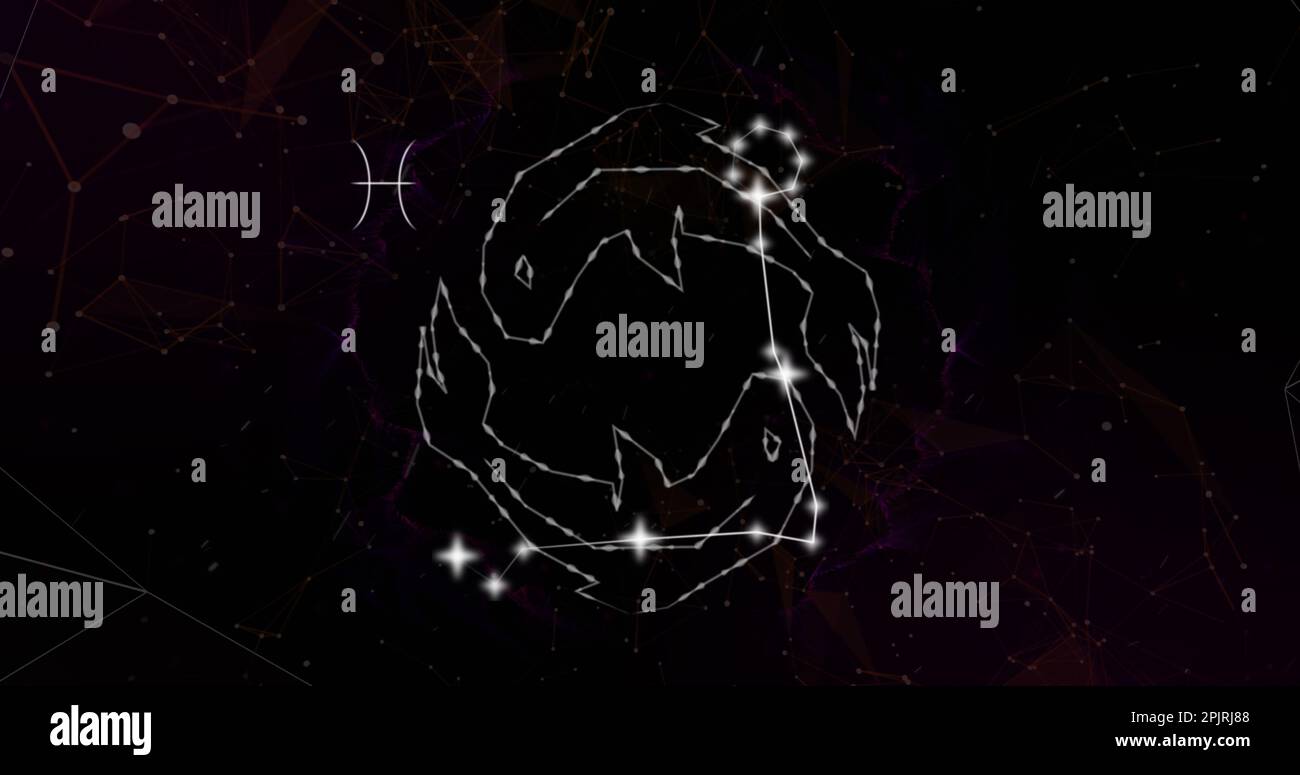 Image of pisces star sign with glowing stars Stock Photo - Alamy