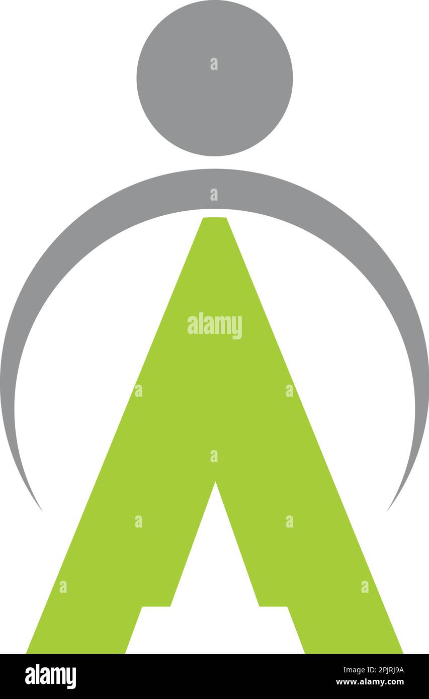 Initial Letter A With Human Shape Logo Template Stock Vector Image ...