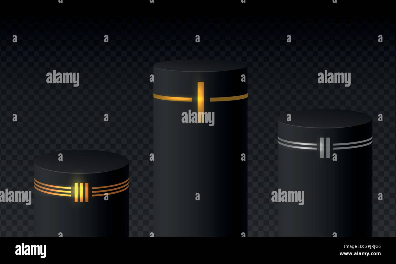 Podium for gold, silver and bronze winners realistic 3D vector ...