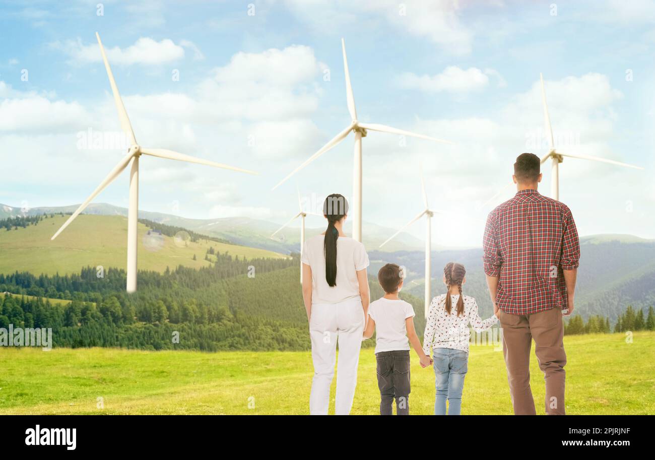 Children with wind turbines hi-res stock photography and images - Alamy