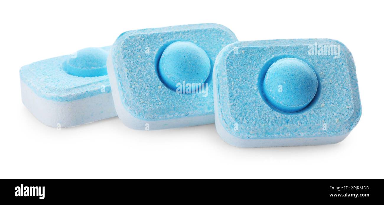 Many water softener tablets isolated on white Stock Photo - Alamy
