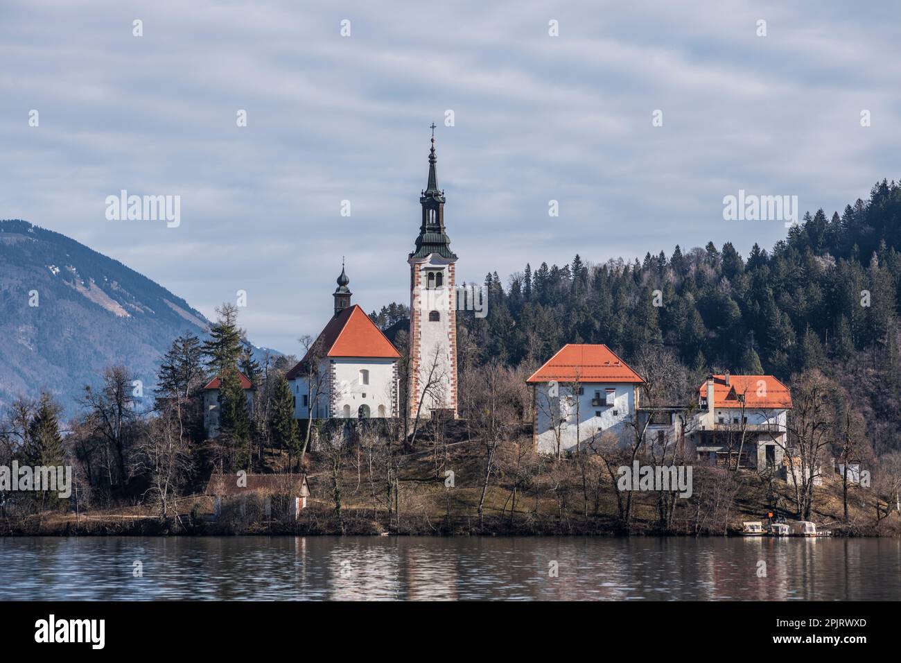 Lake Bled: Church of the Mother of God. Slovenia Stock Photo - Alamy