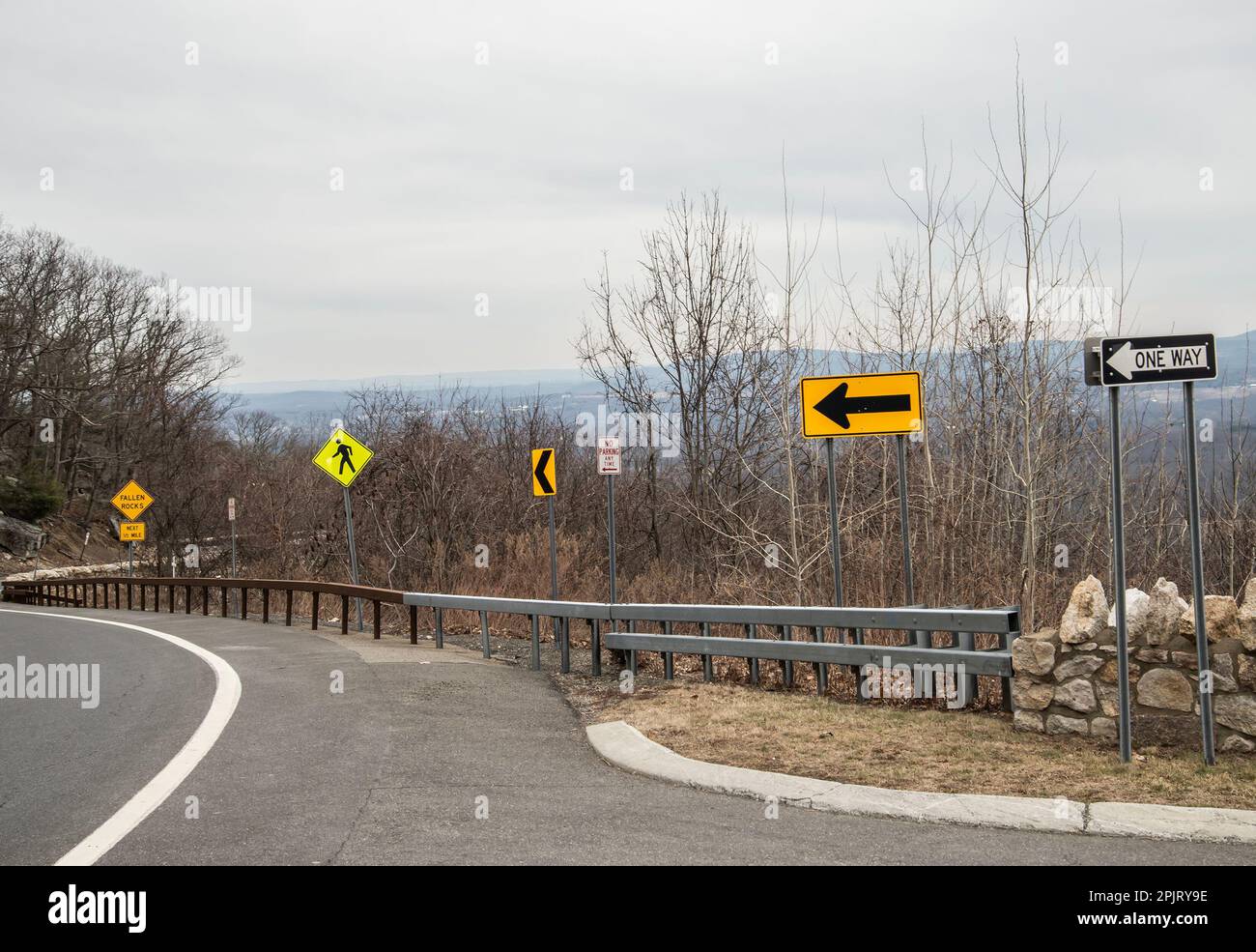 Signs in the road Stock Photo - Alamy