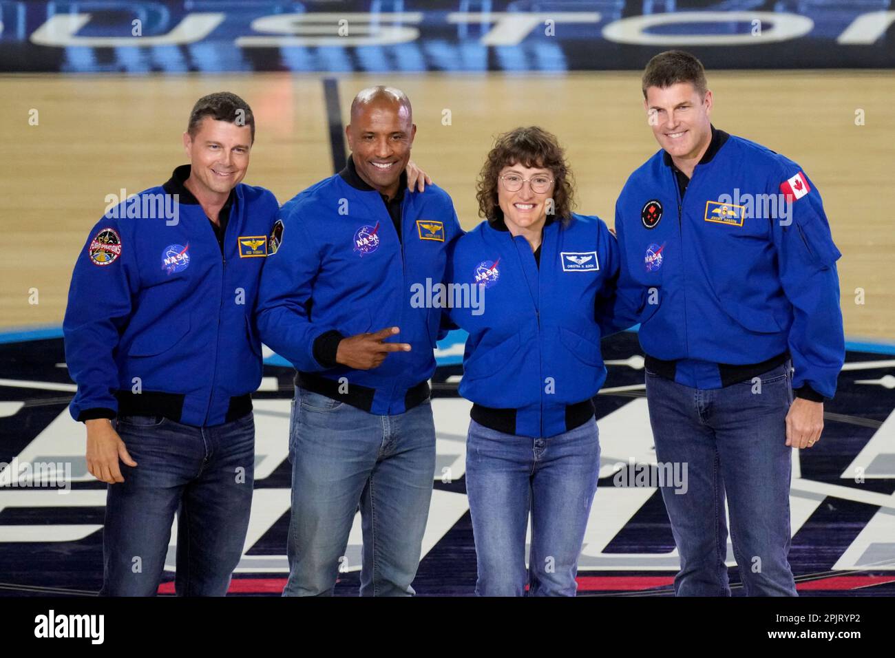 Artemis II crew member from left, Reid Wiseman, Victor Glover ...
