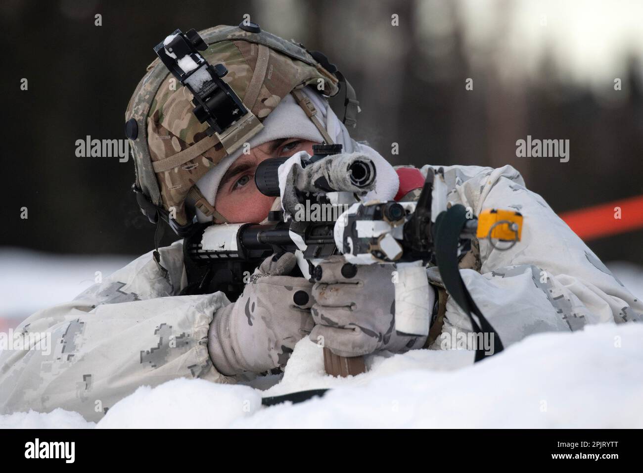 A U.S. Army infantryman with Bayonet Company, 1st Battalion, 5th ...