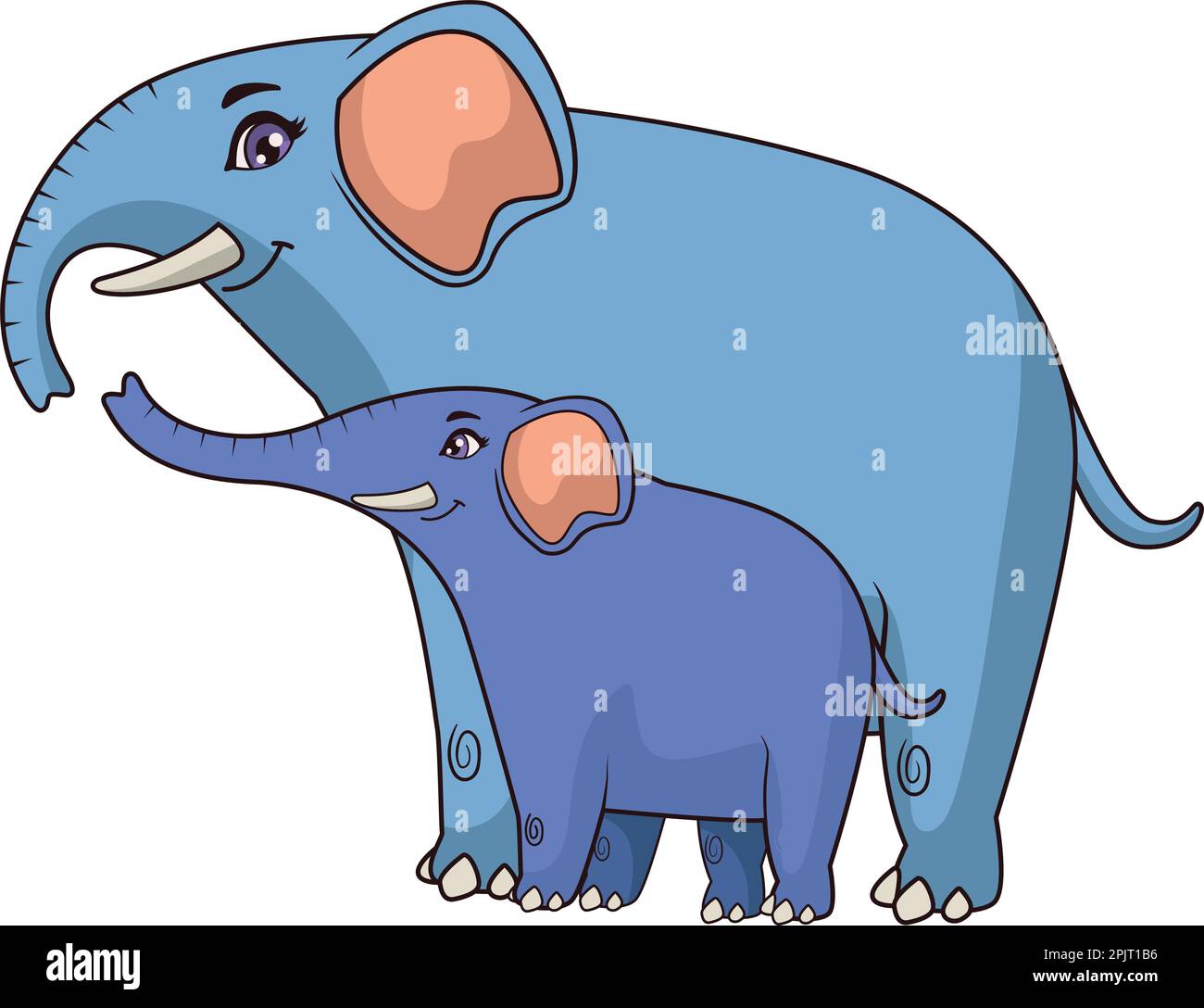 cute elephant mom and baby Stock Vector Image & Art - Alamy