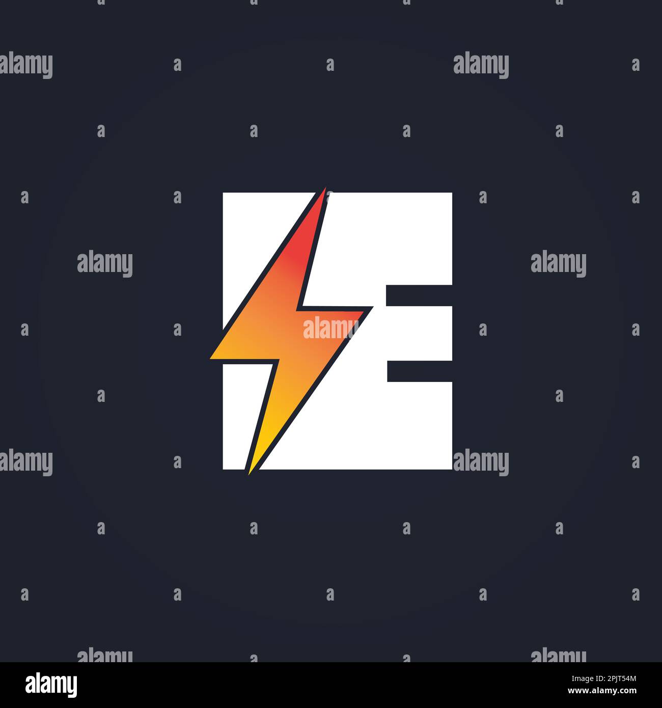 E Letter Logo With Lightning Thunder Bolt Vector Design. Electric Bolt Letter E Logo Vector ...
