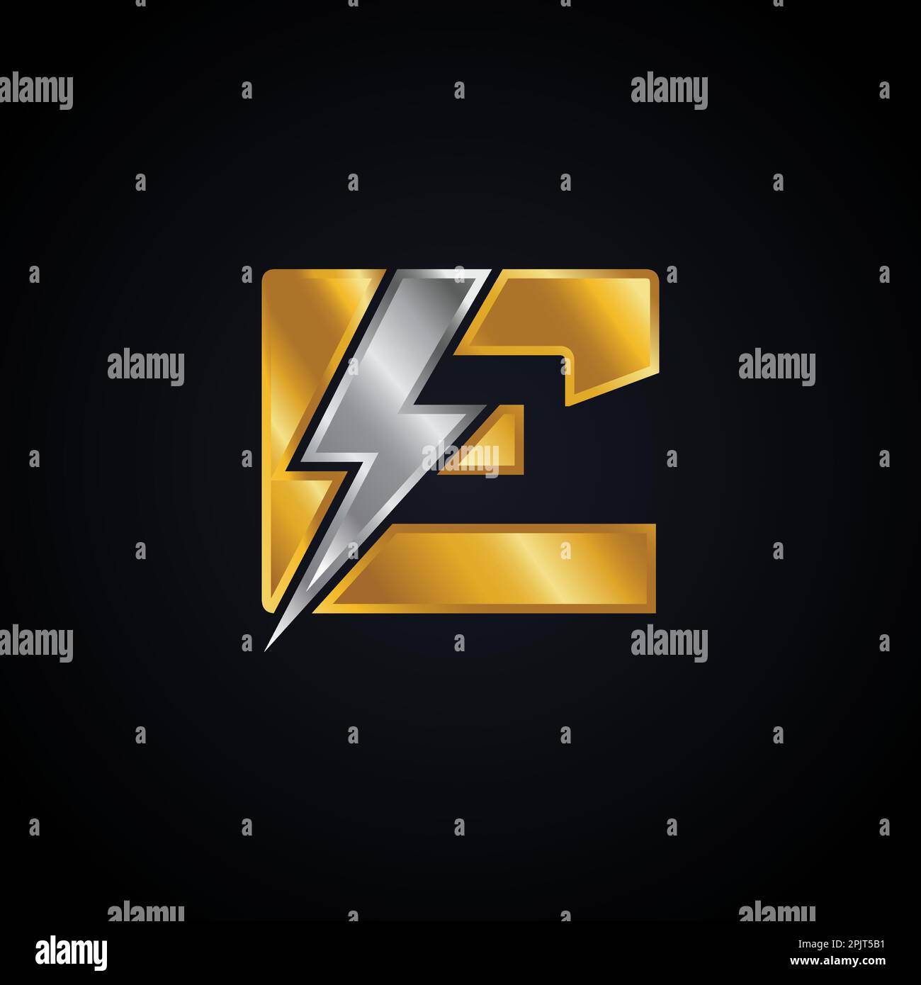 E Letter Logo With Lightning Thunder Bolt Vector Design. Electric Bolt ...