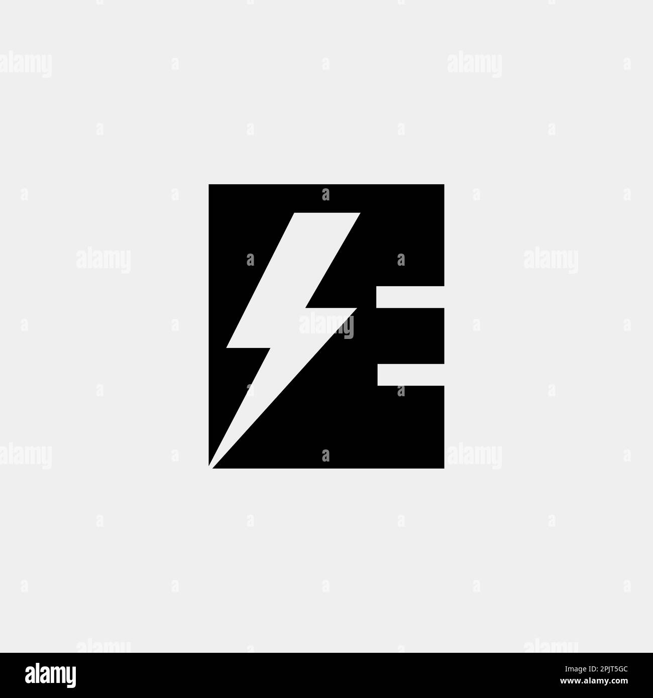 E Letter Logo With Lightning Thunder Bolt Vector Design. Electric Bolt Letter E Logo Vector ...