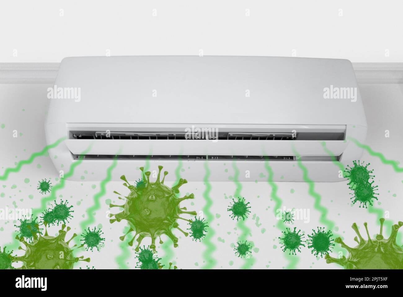 A dirty, clogged air conditioner filter releases dust and harmful ...