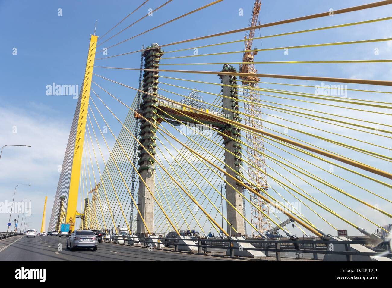 SAMUT PRAKAN, THAILAND, JAN 21 2023, Construction of a new bridge ...