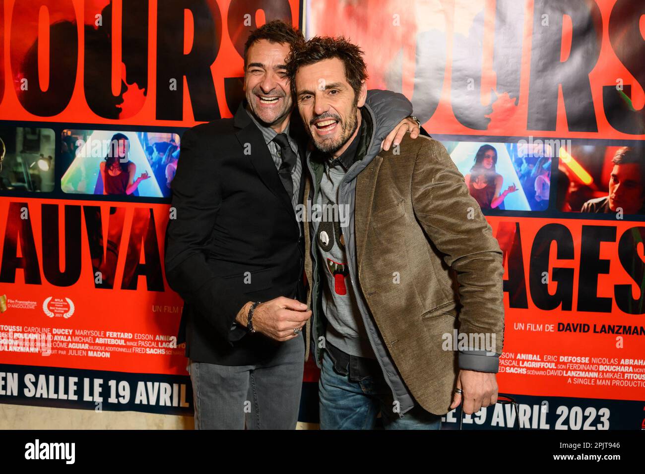 Paris, France. 03rd Apr, 2023. Mikael Fitoussi and Cyril Lecomte attend the Jours Sauvages ...