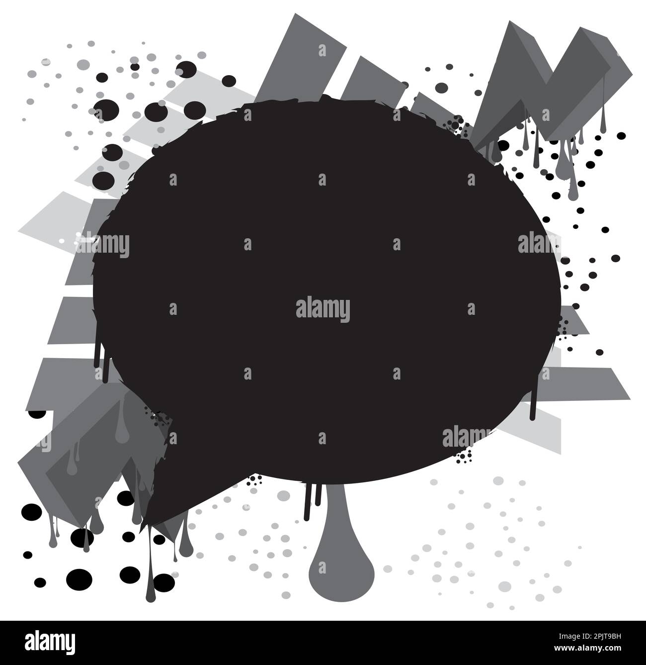 Black and white Speech Bubble Graffiti Background. Urban painting style ...