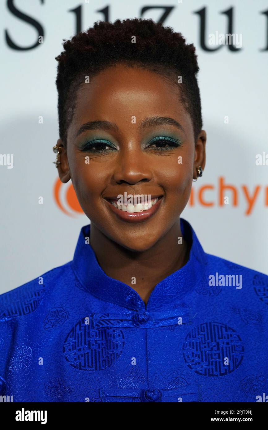 Thuso Mbedu arrives at the premiere of "Suzume" on Monday, April 3 ...