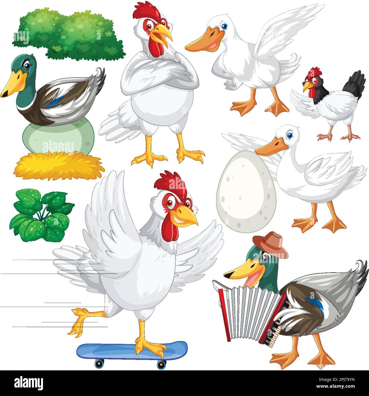 Set of mix animal farm character illustration Stock Vector Image & Art ...