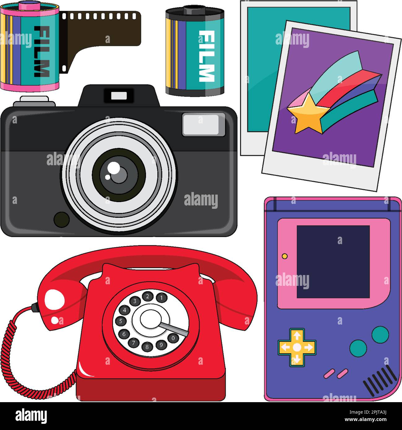 Set of retro object illustration Stock Vector Image & Art - Alamy