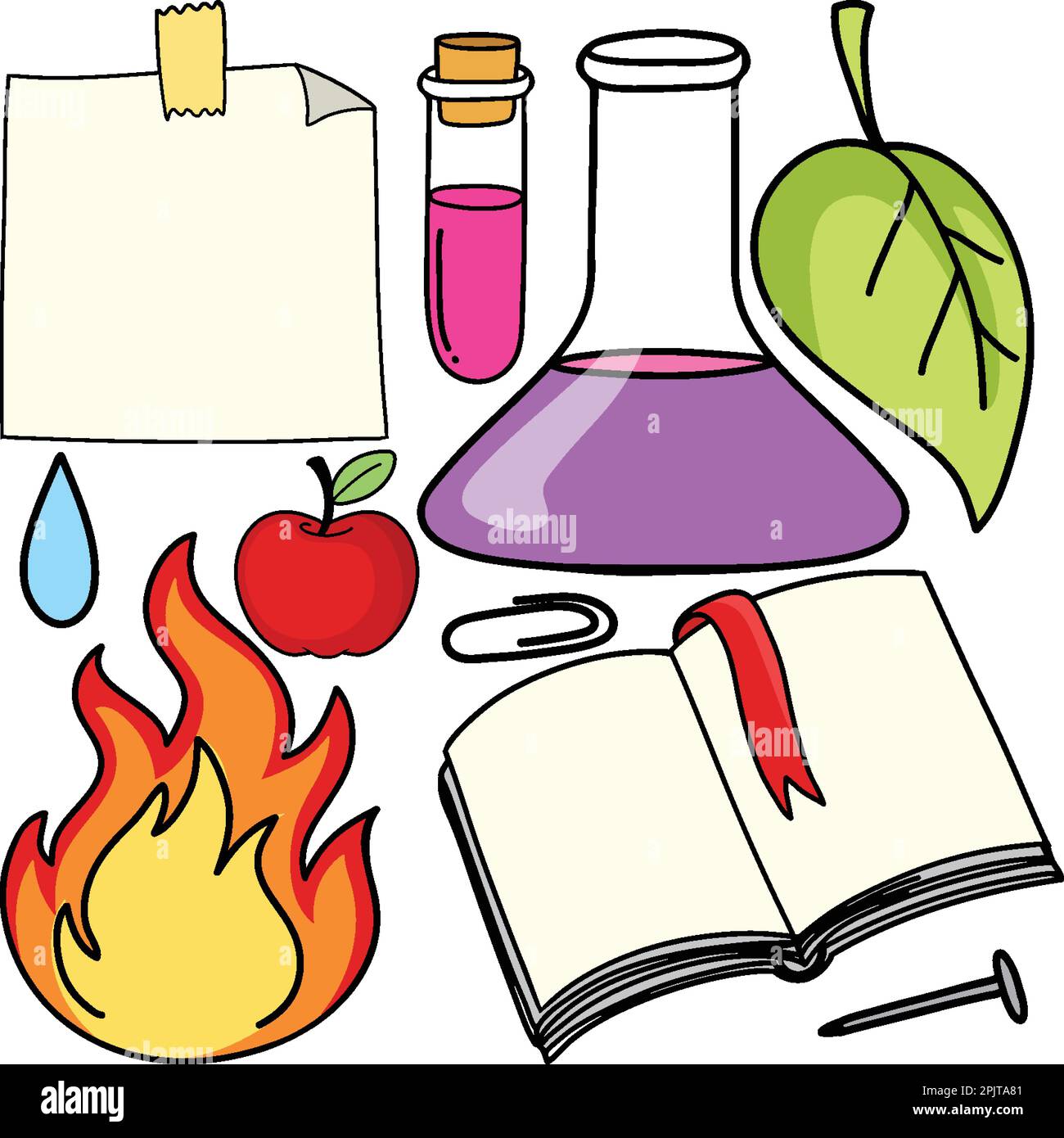 Colorful Science Objects and Icons Vector Set illustration Stock Vector ...