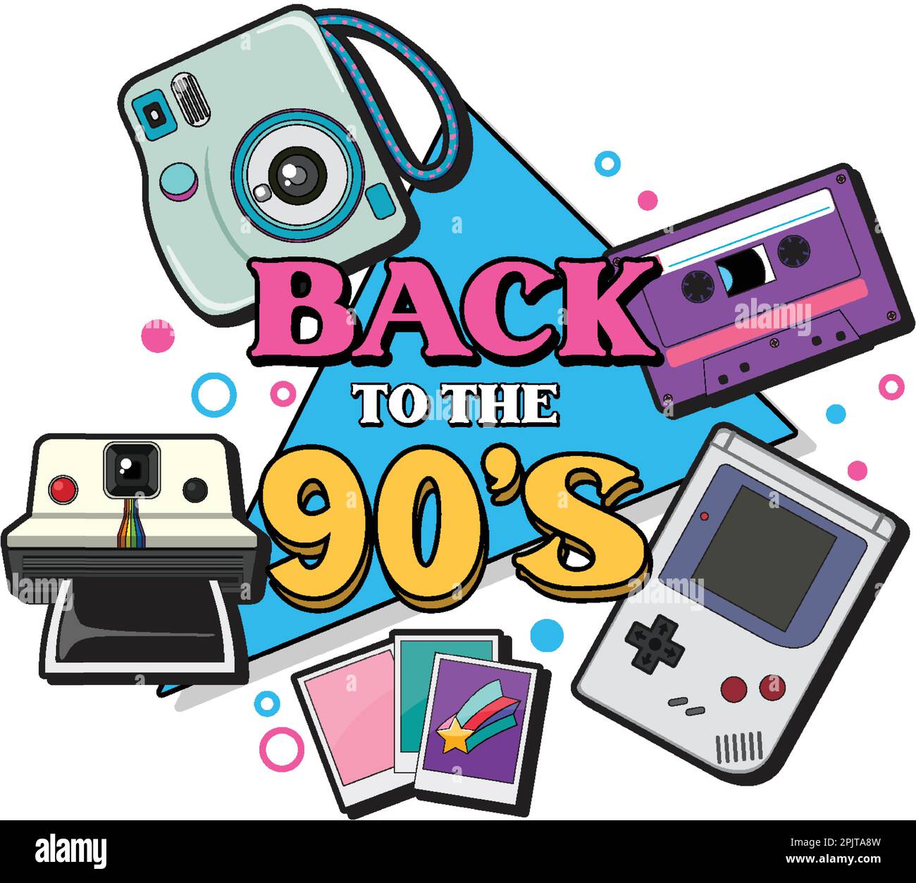 Back to the 90s banner template illustration Stock Vector Image & Art ...