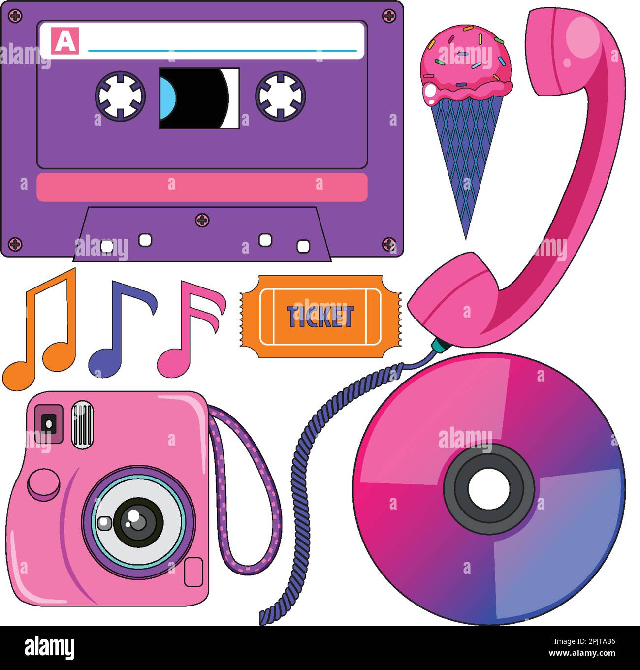 Set of retro object illustration Stock Vector Image & Art - Alamy