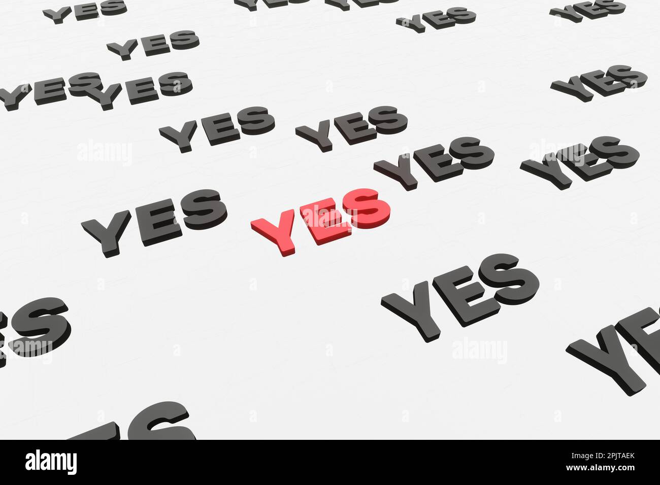 Yes symbol or yeah marks on white background 3d render. Say agree or ...