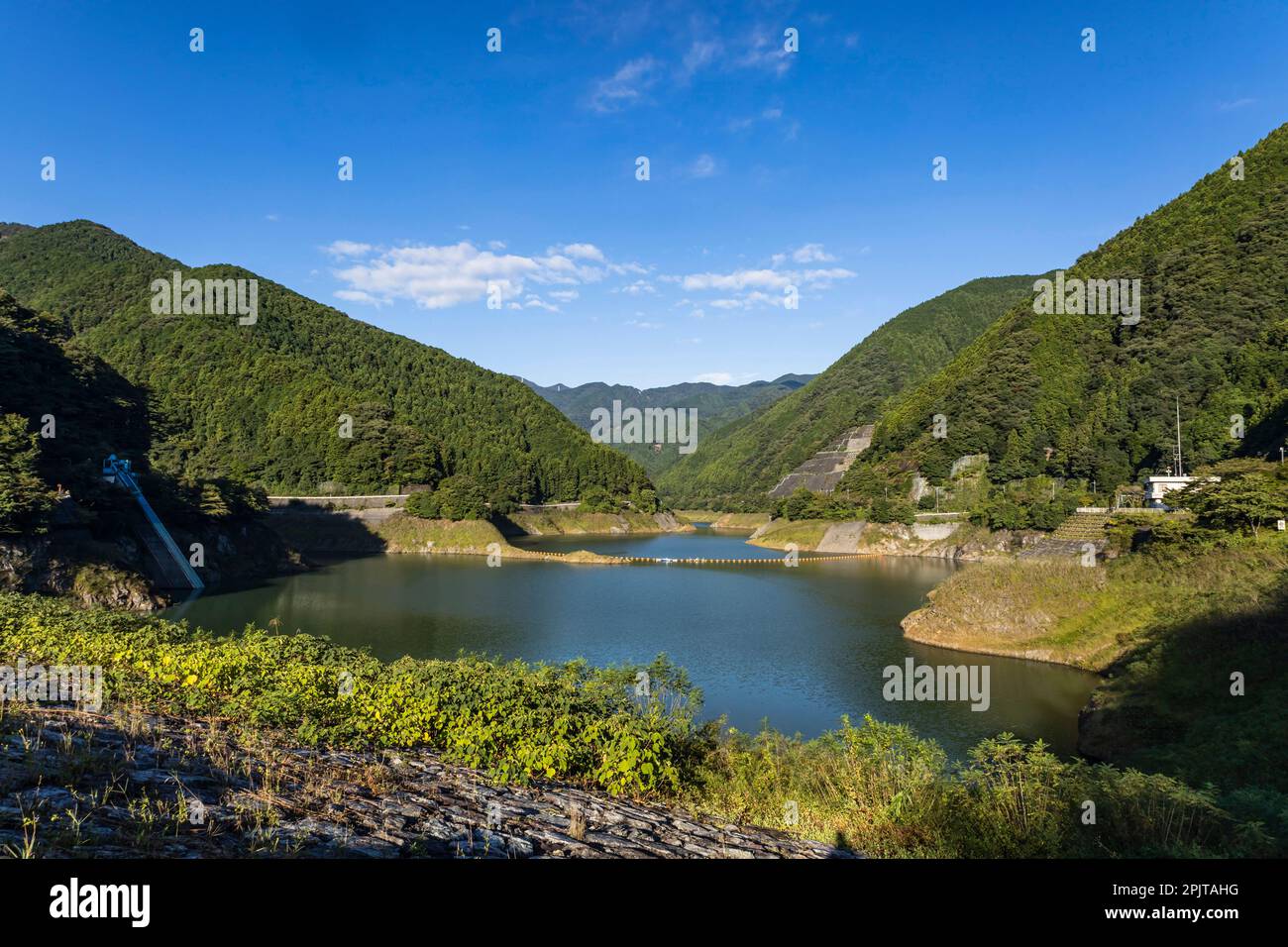 Rock fill dam "Arima", multiperpose, Lake Naguri(Nagri-ko), Okumusashi ...