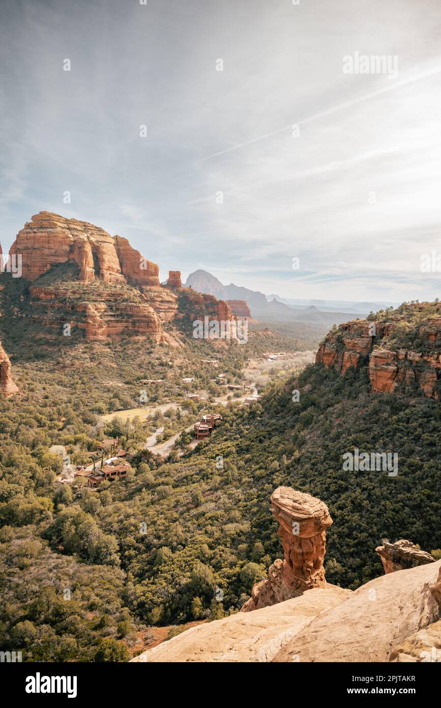 View of Boynton Canyon and Enchantment Resort tfrom high cliff above ...