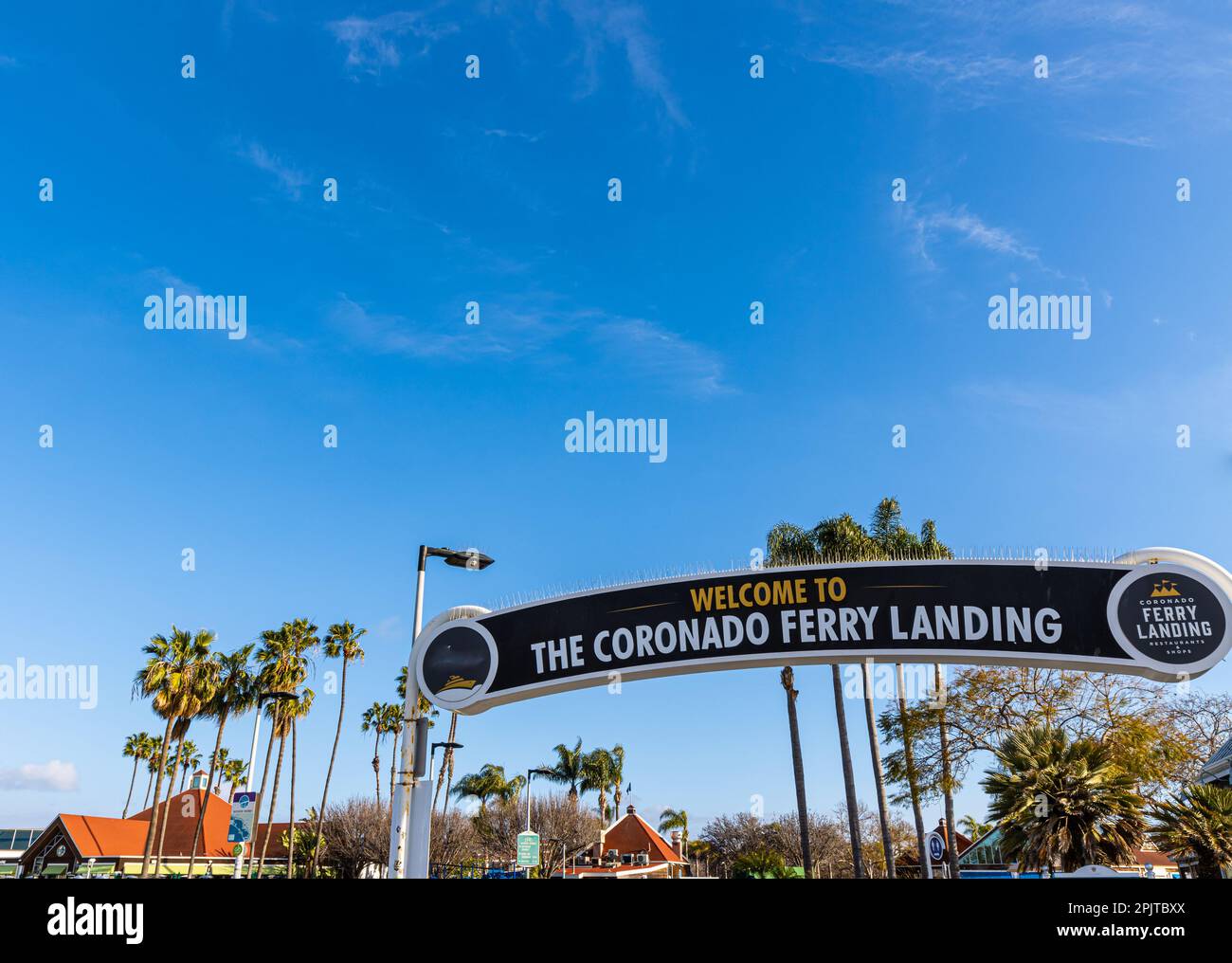 Ferry Landing Park Below The Coronado Ferry Sign, Coronado Island, San ...