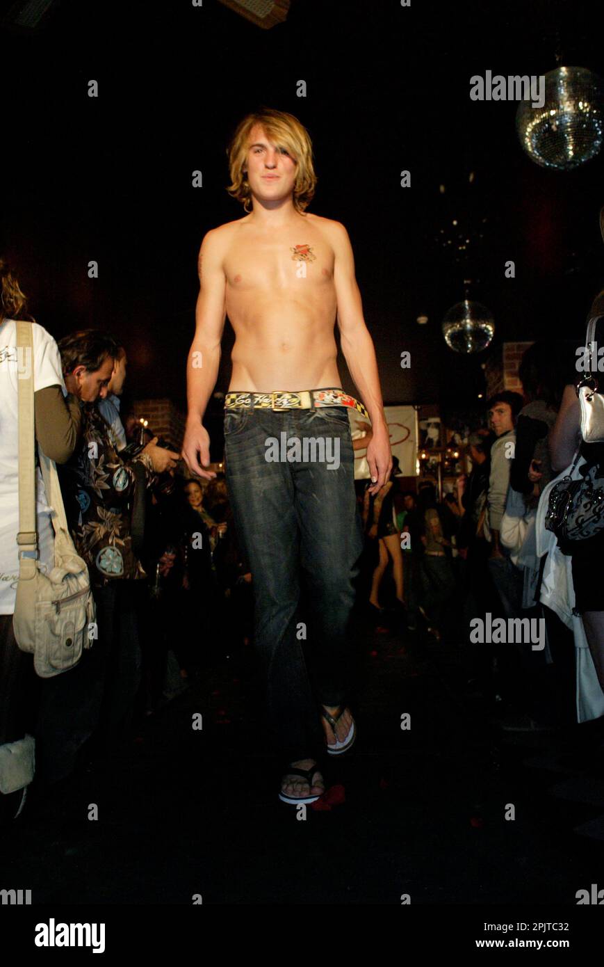 A model wears Ed Hardy fashions at the Ed Hardy fashion parade. Fringe ...