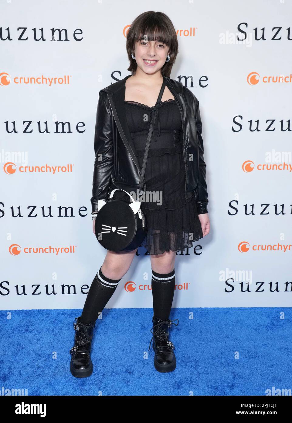 Lena Josephine Marano arrives at the premiere of "Suzume" on Monday ...