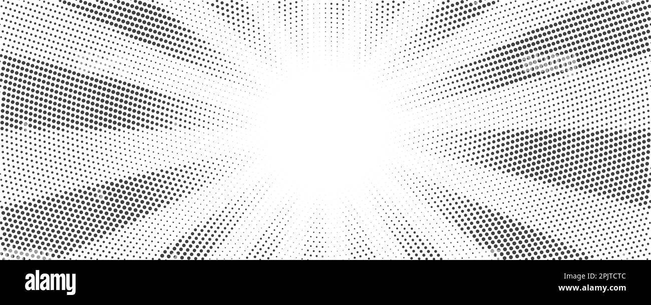 Sun rays halftone background. White and grey radial abstract comic ...