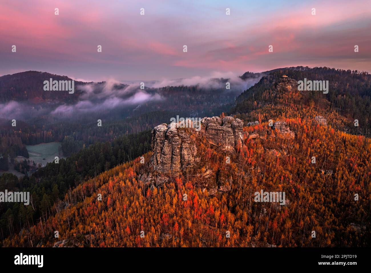 Jetrichovice, Czech Republic - Aerial panoramic view of Bohemian ...