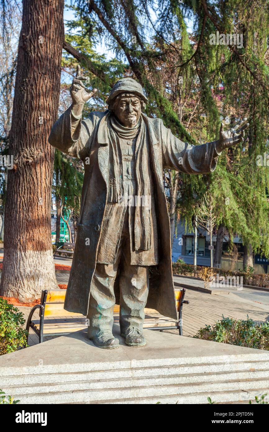 Tbilisi, Georgia - 18 February, 2023: Monument of Ramaz Chkhikvadze in ...