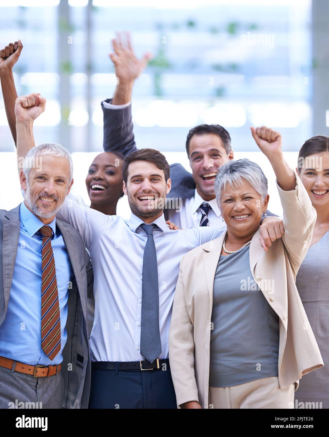 Together we can do it all. a group of colleagues celebrating in the ...