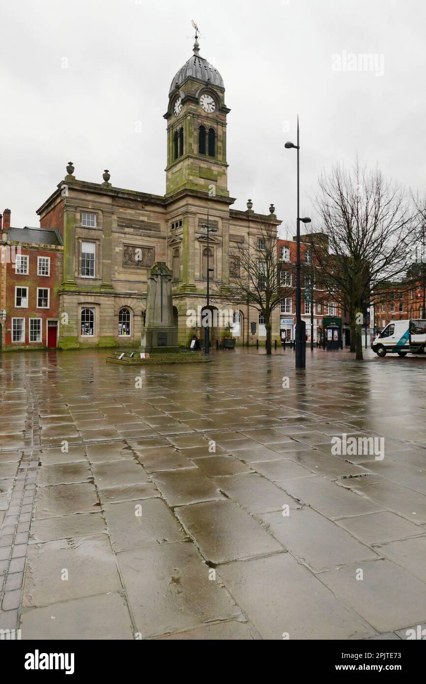 The Guildhall in the centre of Derby just after the rain showing its ...