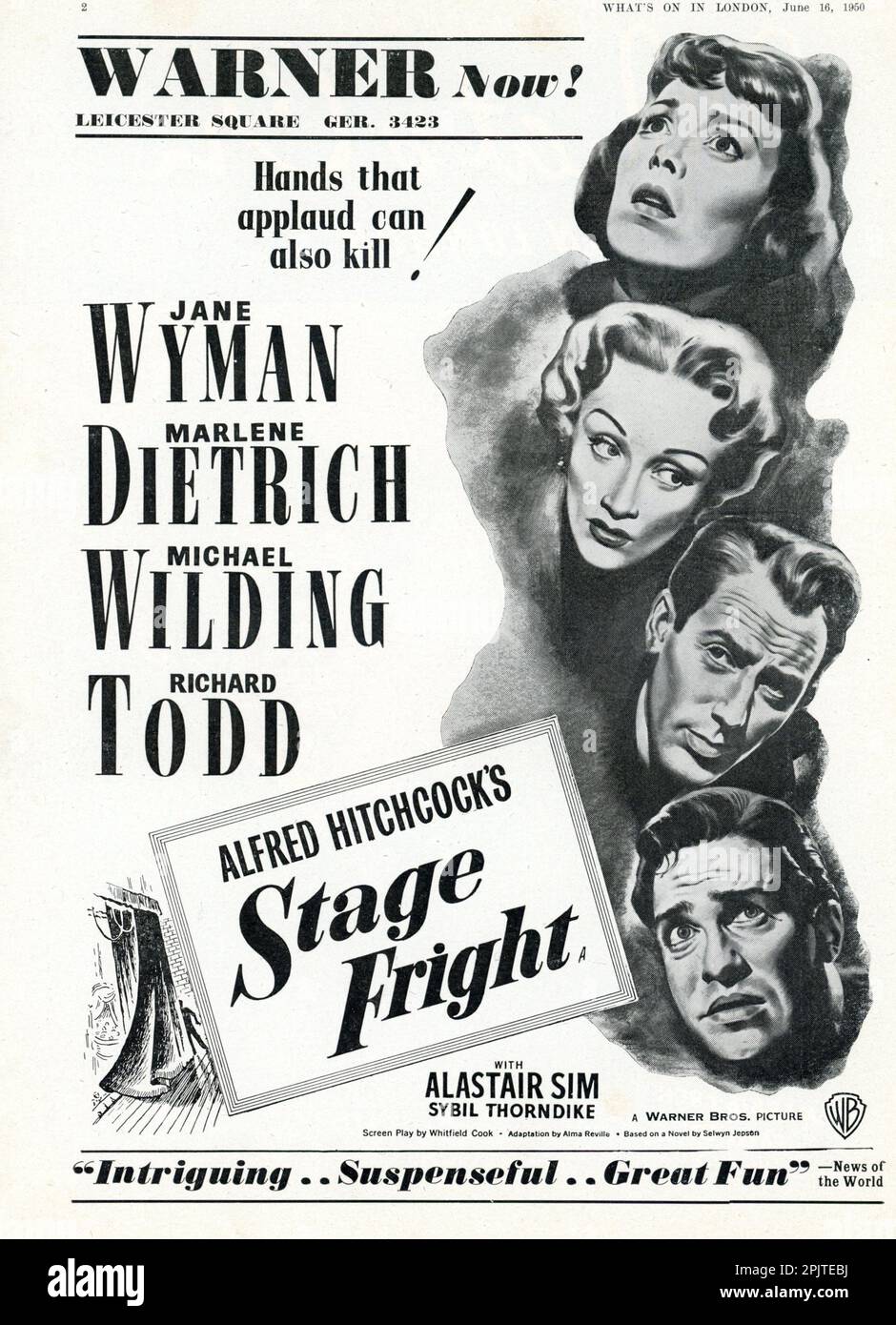 JANE WYMAN MARLENE DIETRICH MICHAEL WILDING and RICHARD TODD in STAGE ...