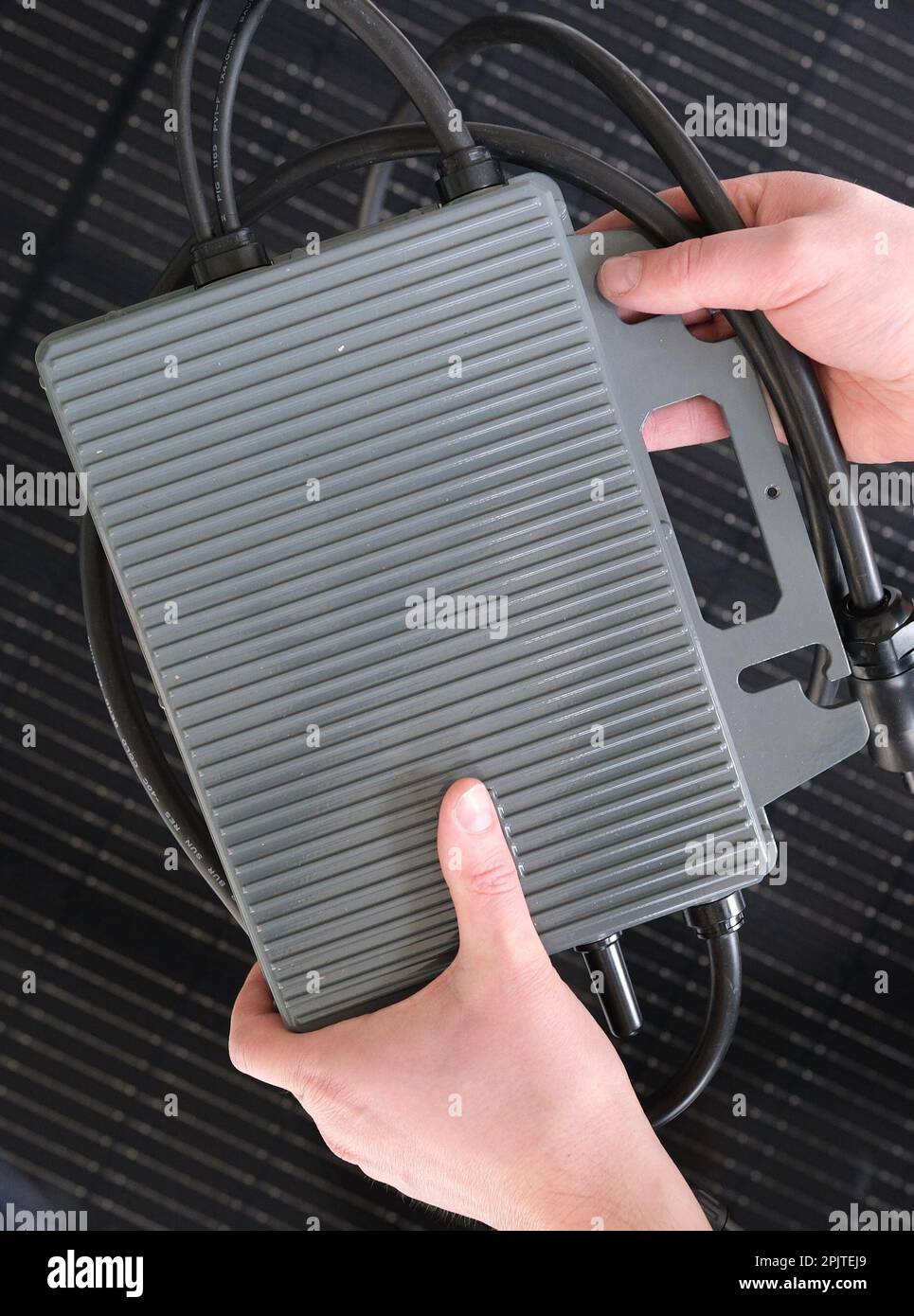 Leipzig, Germany. 30th Mar, 2023. The so-called inverter of a solar ...