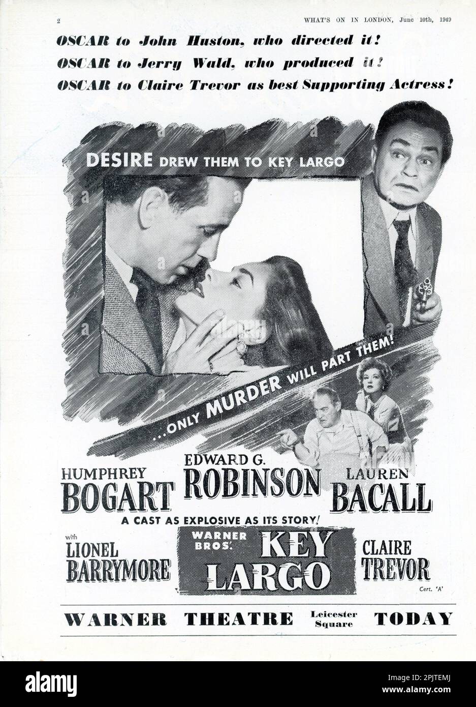 HUMPHREY BOGART EDWARD G. ROBINSON LAUREN BACALL LIONEL BARRYMORE and ...
